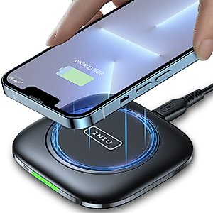 INIU Wireless Charger, 15W Super Fast Wireless Charging Pad with Temp°Guard Compatible with iPhone 14 13 12 11 Pro Max Xr Xs X 8 Plus Samsung Galaxy S20 S10 S9 Note10 9 AirPods LG Google etc.