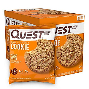 Quest Nutrition Protein Cookie, Peanut Butter,2.04 Ounce, Pack of 12