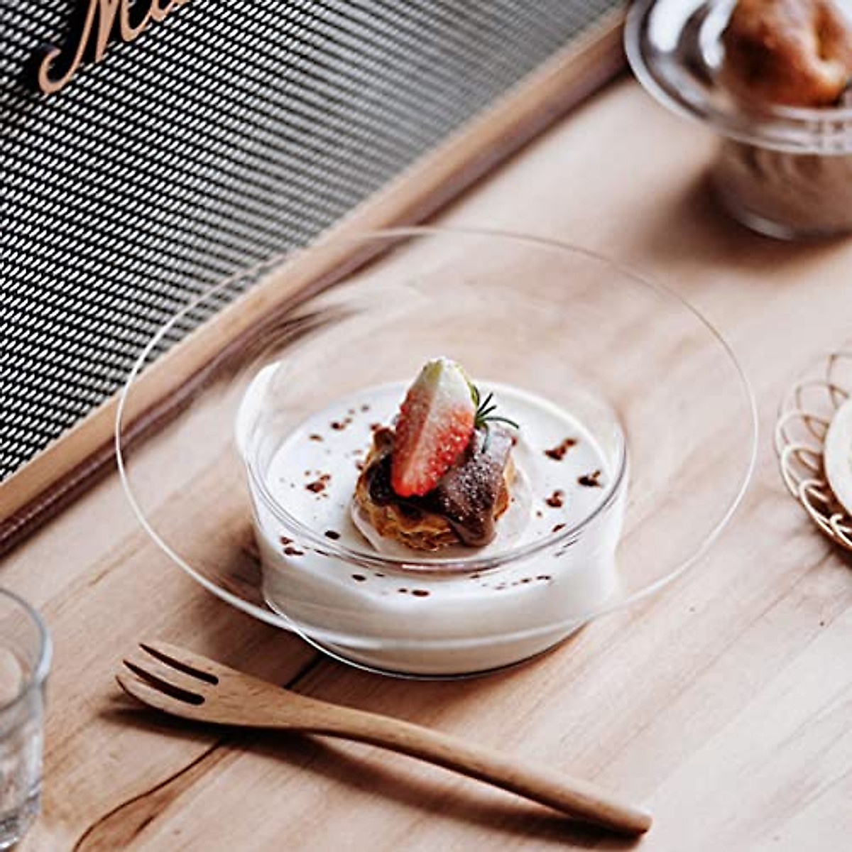 UPKOCH Glass Trifle Bowl 2Pcs Glass Salad Bowl Clear Glass Yogurt Bowl Crystal Dessert Bowl Oatmeal Storage Bowl Appetizer Bowl Plate for Candy Fruit Snacks 100ml+280ml Appetizer Cups