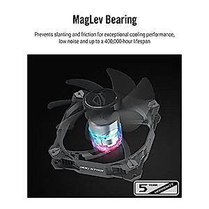 ASUS ROG Strix XF120 Whisper-Quiet, 4-pin PWM Fan for PC Cases, Radiators or CPU Cooling (120mm, up to 400,000 Hours lifespan, Magnetic-Levitation, 1800RPM, 5 Years Warranty)