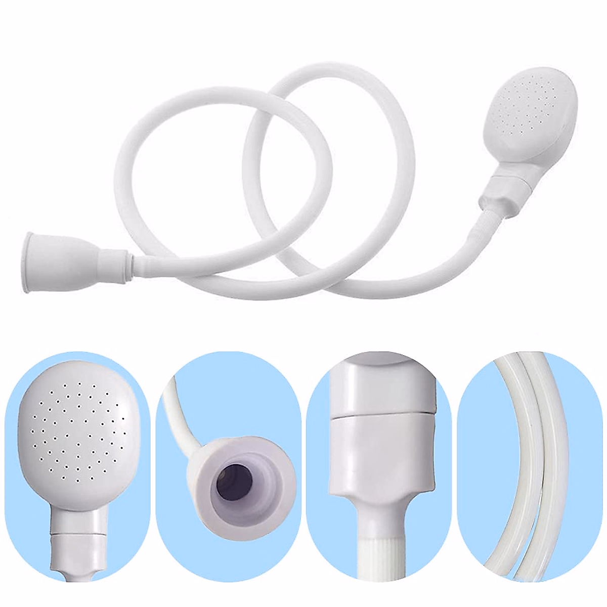 Soft 'N Style Faucet-to-Shower Converter,Sink Spray Rubber Hose Portable Shampoo Sprayer Handheld Hose Faucet Shower,Garden Tub Sprayer Utility Sink for Bathing Baby,Washing Hair,Rinsing Vegetables