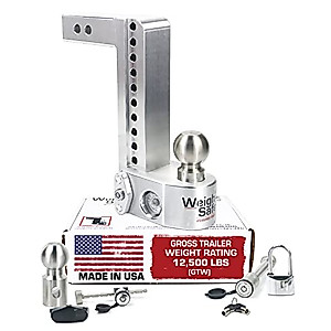 Weigh Safe WS10-2-SET Aluminum Adjustable 10" Drop, Stainless Steel Balls for 2" Receiver 12,500 GTW