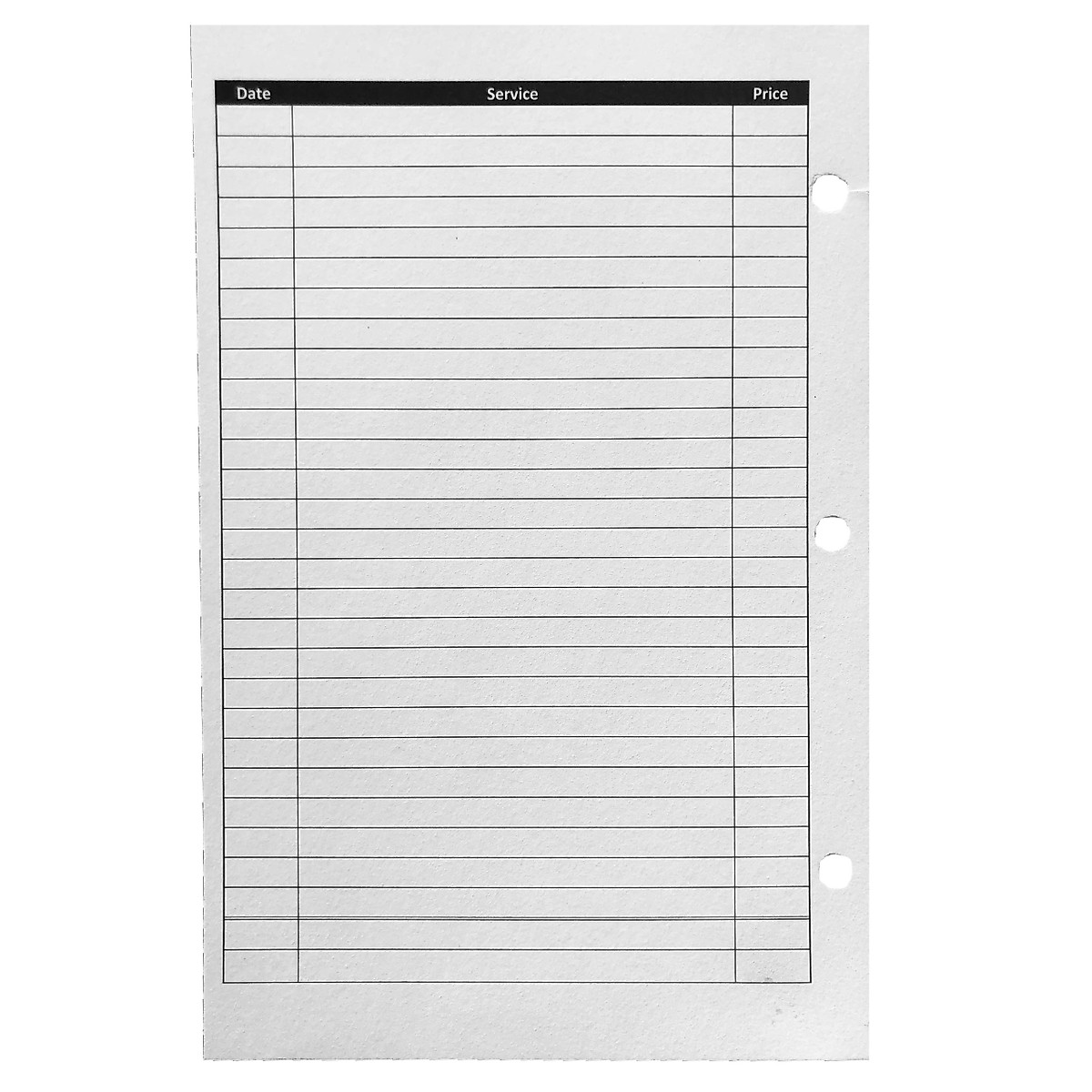 Stylist Binder Insert Cards (100 per pack, 5.5" X 8.5") for salon, spa, hairdresser, nail salons