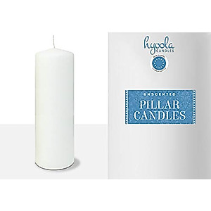 Hyoola White Pillar Candles 3x9 Inch - Unscented Pillar Candles - 4-Pack - European Made
