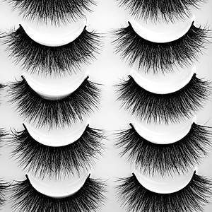Lanflower Fake Eyelashes Natural Look Dramatic 3D Lashes Pack Faux Mink 20 Pairs 4 Styles