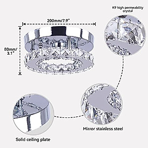 diisunbihuo Modern Mini Led Crystal Chandelier Semi Flush Mount Crystal Pendant Ceiling Light for Bedrooms Dinning Rooms Hallway (Multicolor)