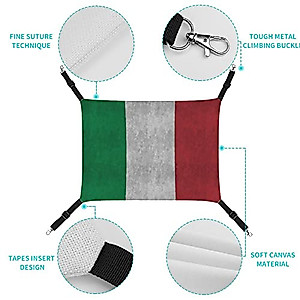 Italian Flag Pet Hammock Bed Guinea Pig Cage Hammock Small Animal Hanging Bed for Ferret, Chinchilla, Puppy and Other Small Animals