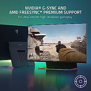 Razer Raptor 27" Gaming Monitor: WQHD (2560x1440) - IPS-Grade - 165Hz - 1ms Response - HDR 400 - NVIDIA G-Sync Compatible & AMD FreeSync - Solid Aluminum Base Chroma RGB