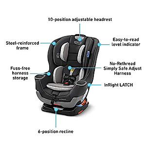 Graco Extend2Fit Convertible Car Seat | Ride Rear Facing Longer with Extend2Fit, Redmond