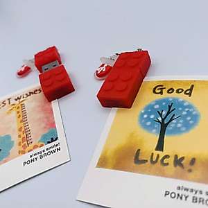 16GB USB Flash Drive - Red Pen Drive - Building Blocks USB Drive - Thumb Drive 16GB (Red)