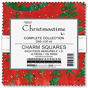 Lunn Studios Artisan Batiks Christmastime 42 5-inch Squares Charm Pack Robert Kaufman CHS-1137-42