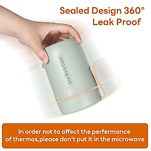 ALXBSONE 20 Oz Insulated Food Jar Stainless Steel Container Thermos with Folding Spoon for Hot or Cold Food, Soups, Oatmeal Milk Bento Box Leak Proof(Light Green)