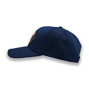 PATCHTOWN Navy Dad - Proud Father of a US Sailor Hat/Ballcap Adjustable One Size Fits Most (Navy Blue, Add American Flag)