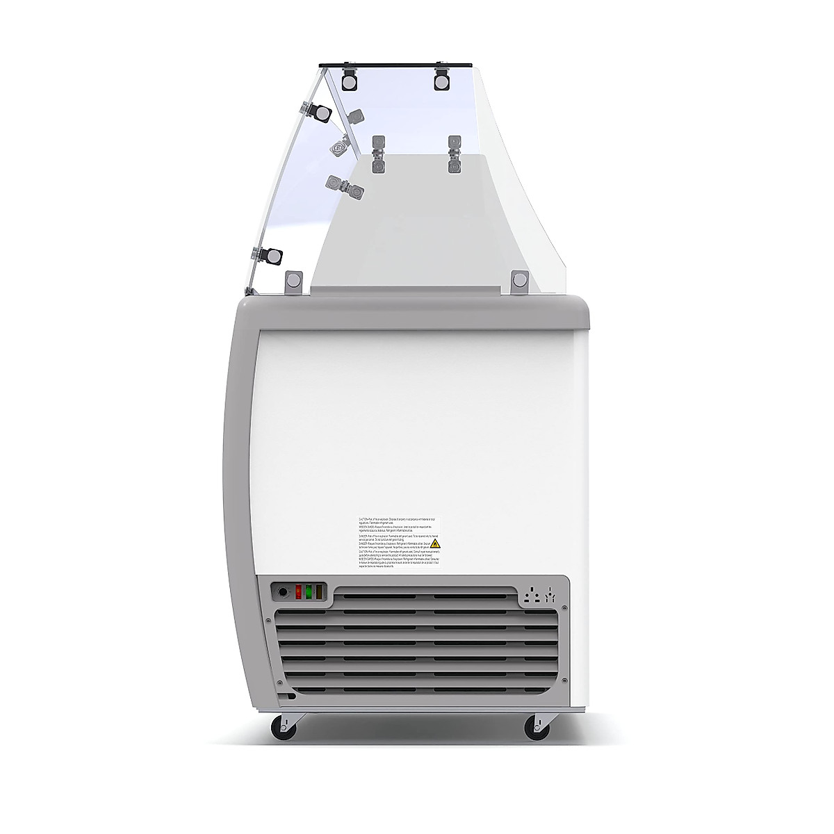 Koolmore 70 inch Commercial Ice Cream Dipping Cabinet Display Case with Sneeze Guard, 12 Large Displayed Tubs, 10 Storing Tube, Sliding Glass Door [20 Cu. Ft.] (KM-ICD-71SD-FG)