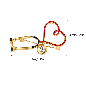 Brooch Pins Doctor Pins, 2pcs Enamel Lapel Pin Heart Shaped Schoolbag Pin Badges for Doctor Medical Students Clothing Bags