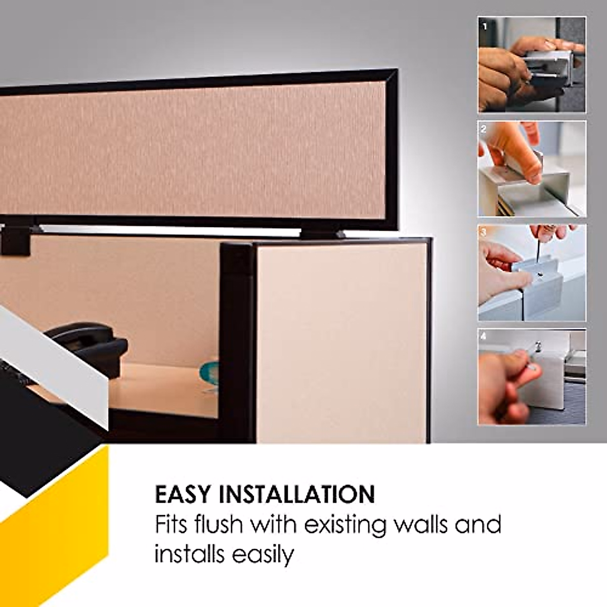 OBEX Acoustical Cubicle Privacy Screen Extender Desk Panel & Office Divider, Add Separation & Block Noise, 18" X 60", Graphite