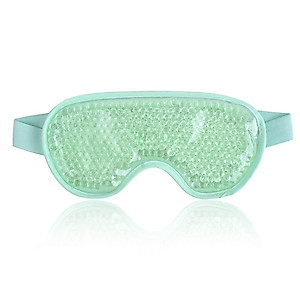 NEWGO Cold Eye Mask Cooling Eye Mask Reusable Eye Ice Pack for Puffy Eyes, Tired Eyes, Ice Gel Eye Mask for Eyes After Surgery, Migraines, Stress Relief, Itchy Eyes, Skin Care, Eye Spa - Green