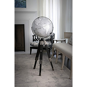 Replogle Willston - Gray Globe with Black Metal Tripod Stand, Adjustable Height, Floor globe, Detailed, Up-to-Date Cartography(16"/40cm diameter)