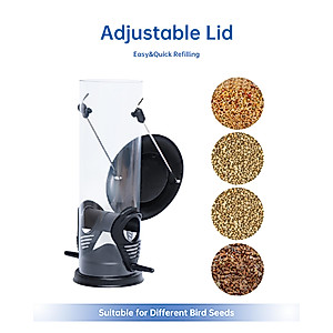 Ahig Tube Bird Feeder with 2 Feeding Ports for Outdoors Hanging,Premium Hard Plastic&Steel Hanger,Weatherproof,Attracting Wild Birds,Yard Decoration,Gift for Bird Lovers