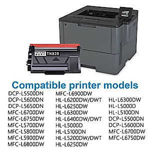 SAOUOT TN-820 Black Toner Cartridge Replacement for Brother TN820 HL-L6200DW MFC-L5700DW MFC-L5900DW MFC-L6700DW MFC-L5820DW MFC-L5800DW HL-L5200DW Printer Toner, 1 Pack