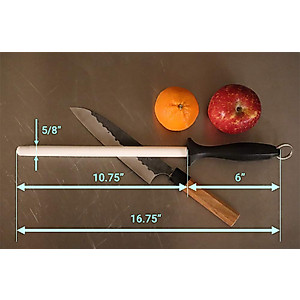 Wedgek HXT Ceramic Thick Sharpening Rod and Angle Guides, 11-Inch Shatter Resistant, White 1500 Grit