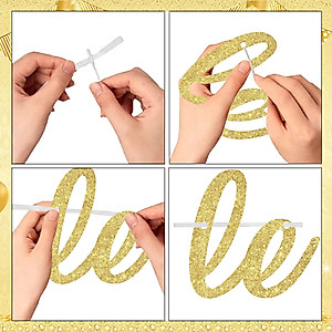 Sursurprise 8th Birthday Banner, Gold CelebrEight Banner, 8th Birthday Party Decorations for Boys and Girls Eight Birthday Party Supplies