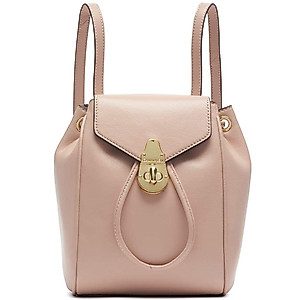 Calvin Klein Soft Lock Lamb Leather Small Convertible Backpack & Crossbody, Pale Rose