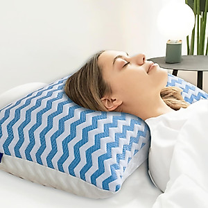 Pillows Queen Size for Bed - Adjustable Firm Pillow for Back Stomach and Side Sleeper - Shredded Memory Foam Cooling Pillow for Neck and Shoulder Pain with Washable Cover