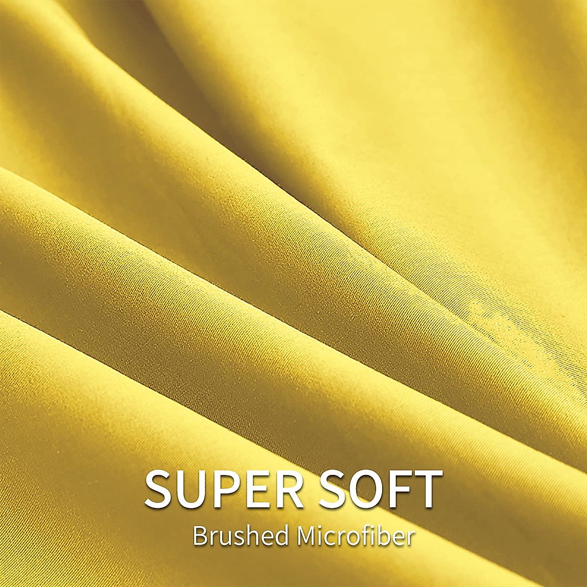 EaseHome Yellow Full Size Bed Sheet Set -Deep Pocket to 18 inches Mattress 4 Piece - Premium Bedding Sheets & Pillowcases Collection - Extra Soft