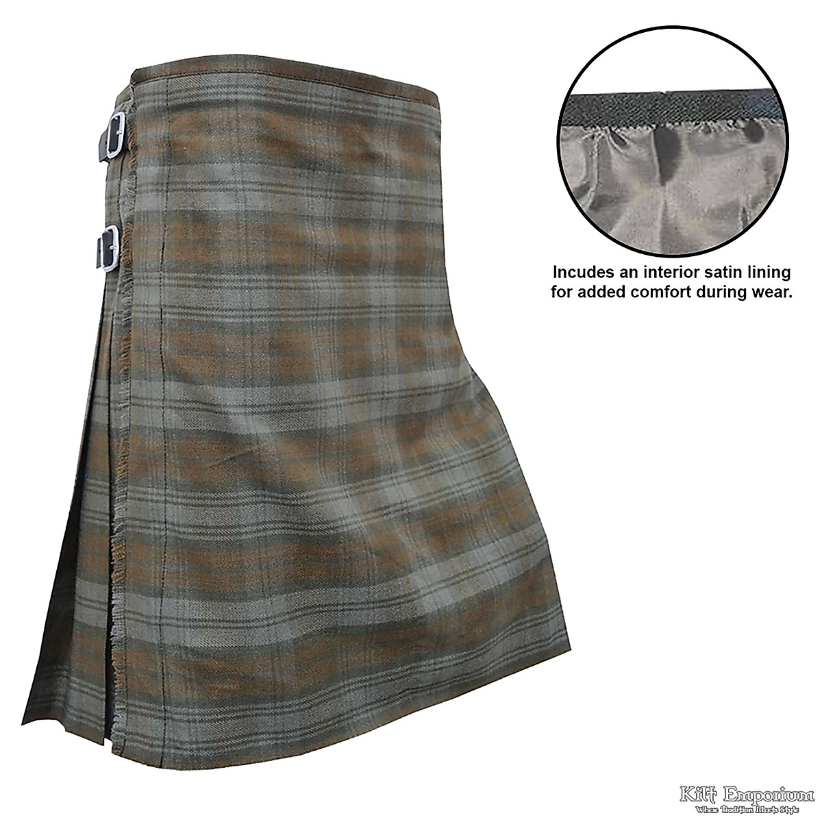 Kilt Emporium Men's Kilt Weathered Black Watch Tartan 5 Yards 16oz Acrylic Wool (Weathered Black Watch, 38)