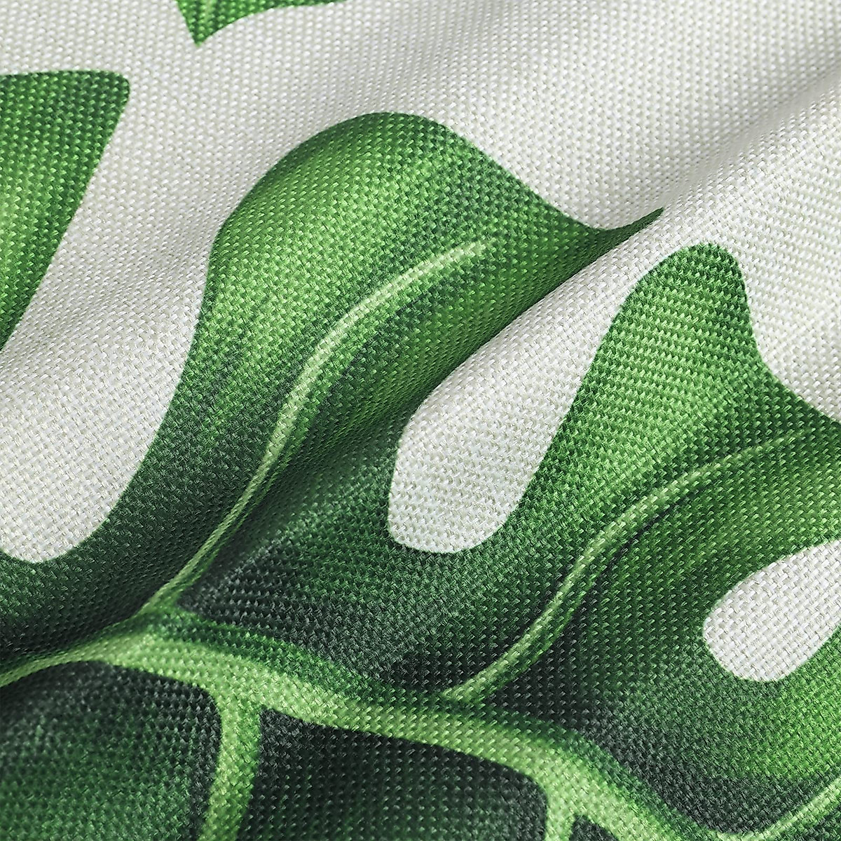 Bonhause Tropical Leaves Throw Pillow Covers 18 x 18 Inch Set of 4 Green Palm Leaf Decorative Pillow Cases Polyester Linen Outdoor Cushion Covers for Sofa Couch Garden Home Decor