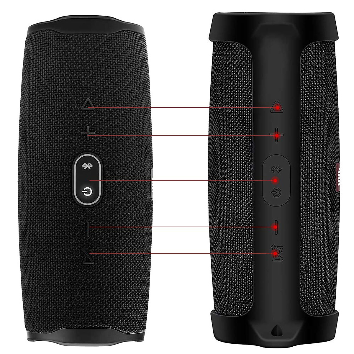 Protective Silicone Case Cover for JBL Charge 4 Waterproof Portable Bluetooth Speaker, Travel Carrying Gel Soft Skin, Waterproof Rubber Pouch with Shoulder Strap and Carabiner