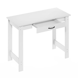 Furinno Jaya Writing Desk with Drawer, White