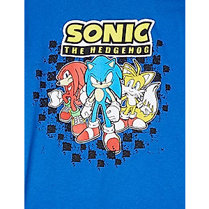 SEGA boys Sonic the Hedgehog 3-pack Tee Bundle, Sonic, Tails, Knuckle T Shirt, Red Heather Grey Royal, 8 US