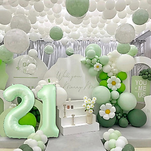 13 Balloon Number, 40 Inch Light Green Foil Balloons Giant Jumbo Helium Number 13 or 31 Balloons for 13th 31th Birthday Decorations Anniversary Events Boys Girls Party Decorations(Light Green)