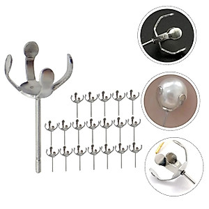 VILLCASE 40 pcs Pearl Claw Holder earring posts for jewelry making claw style blanks prong jewelry making earrings supplies pearl stud earrings for women gem Miss pendant Stainless steel
