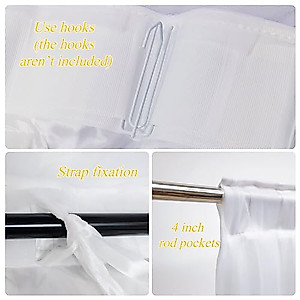 Chiffon Double White Background Curtain Background Tulle Curtain Baby Shower, Wedding, Engagement Party Birthday Photography Home Decor