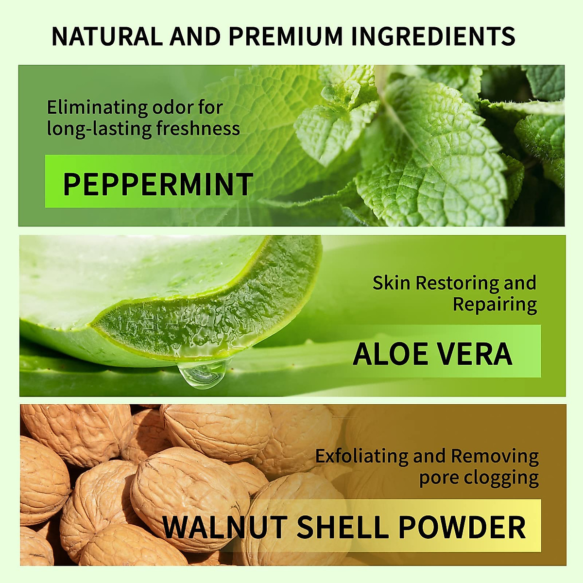 Armpit Detox and Body Scrub 8.8oz || with Peppermint and Aloe Vera for Odors Removing, Exfoliating, Moisturizing, Smoothen and Tighten, for Legs, Knee, Feet, Hands Whole Body