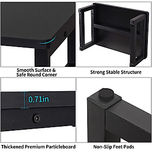 Snughome Wooden Step Stools for Adults Kids, Solid Portable Wooden Bedside Step Stool Adults Hold Up to 350 lb, One Step Foot Stool for Kitchen, Bedroom, Living Room, Bathroom - Self-Assembly(Black)