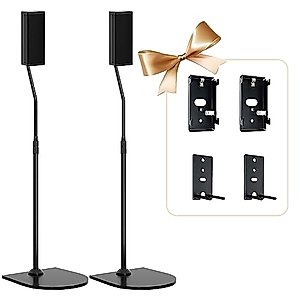 Adjustable Speaker Stand Pair for Bose Built in Cable Management wr Slideconnect Bracket, for UB-20, UFS-20 II, Lifestyle 600, CineMate II, Lifestyle SoundTouch, Acoustimass Series Bose Speaker Stands