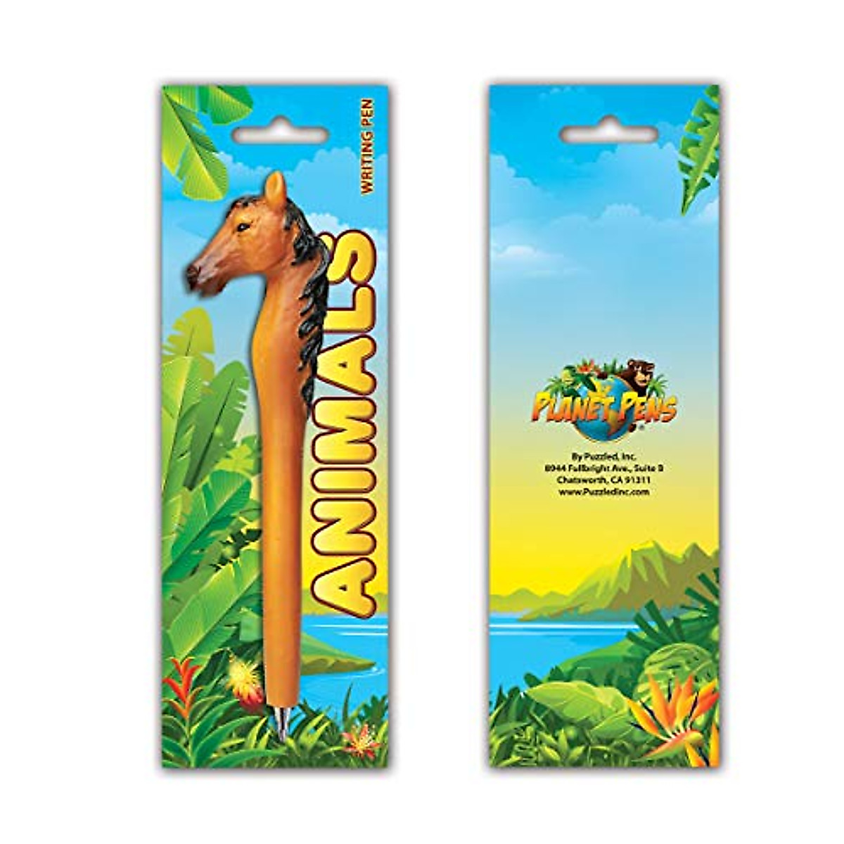 Planet Pens Brown Horse Novelty Pen - Cool Fun Unique Kids and Adults Ballpoint Pen Colorful Ranch Life Writing Pen Instrument For School and Office
