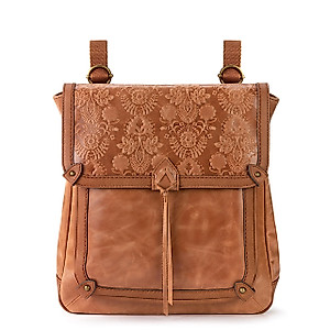the sak womens Ventura Leather Convertible Backpack, Tobacco Floral Embossed Ii, One Size US