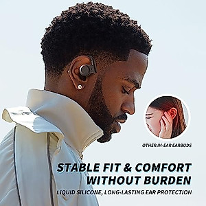 Janient Open Ear True Wireless Headphones, Fast Charging Bluetooth 5.3 Headsets Earbuds with Microphone, Waterproof Noise Cancellation Earphones Compatible with iPhone & Android, 20Hrs Playtime