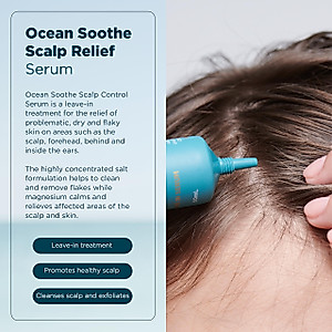 Abundant Natural Health Ocean Soothe Scalp Relief Serum with Highly Concentrated Magnesium Salt for Dry and Flaky Skin, Quick Absorption, All Natural and Fragrance-Free Leave-In Scalp Treatment, 50mL