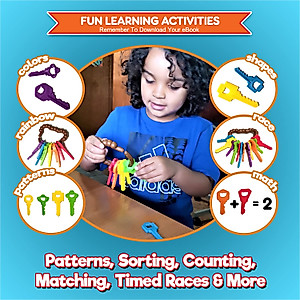 Baby Keys Montessori Toys For Toddlers - Toy Keys, Matching Toddler Games, Learning Toys For 2 Year Olds - Real Keys, Pretend Play Toys and Sensory Toys For Autistic Children with Activity eBook