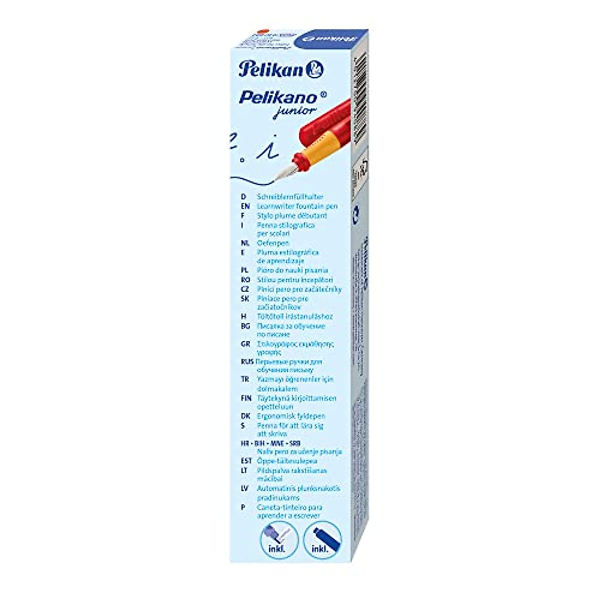Pelikan Pelikano Jr. Fountain Pen, Right-Handed, Medium Nib, Red, 1 Pen, 940882