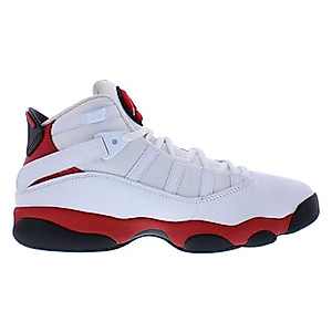 Jordan Men's 6 Rings Basketball 322992-012 Shoes, White/Black-university Red, 9.5
