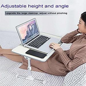 MJWDP Foldable Computer Table Portable Ajustable Laptop Desk Table with Cooling Fan for Bed Can be Lifted Standing Desk Home Furniture (Color : D)