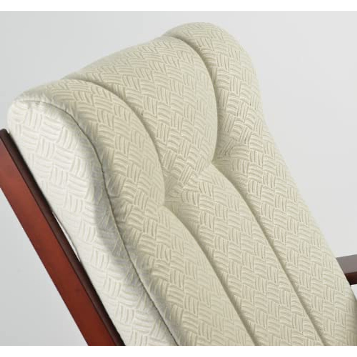 Wlvos Anti-Pinching Glider Chair for Nursery, Wood Glider Rocker with Ottoman Set, Nursery Rocking Chair for Living Rooms, Bedrooms Nursing (Cherry)