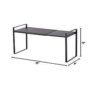 Stackable Cabinet Shelf Organizers, Expandable Kitchen Countertop Organizer - Multi-Functional Cabinet Shelves, Heavy Duty Non-Slip Shelf Riser for Kitchen Pantry, Bathroom, Bedroom Organization